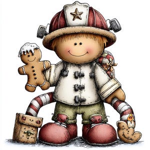 Gingerbread Hero, Christmas Firefighter, Cookie Fireman, Holiday Rescue ...