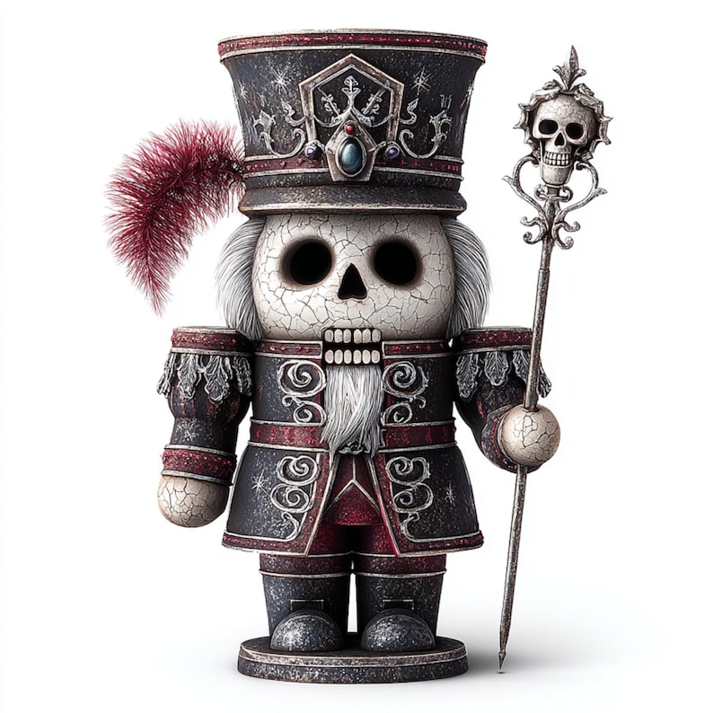 Goth Nutcracker CLIPART, Skull Toy Art, Dark Xmas Decor, Gothic Soldier ...