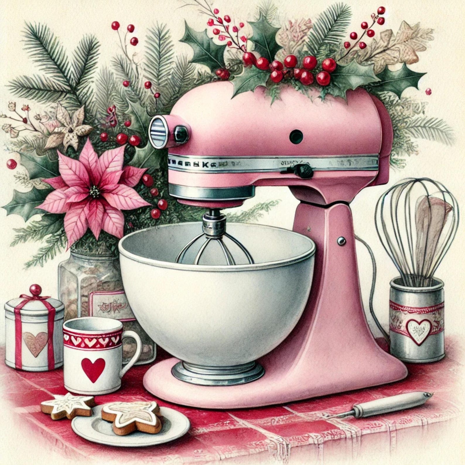 Festive Baking, Christmas Mixer, Pink Stand Mixer, Holiday Baking ...