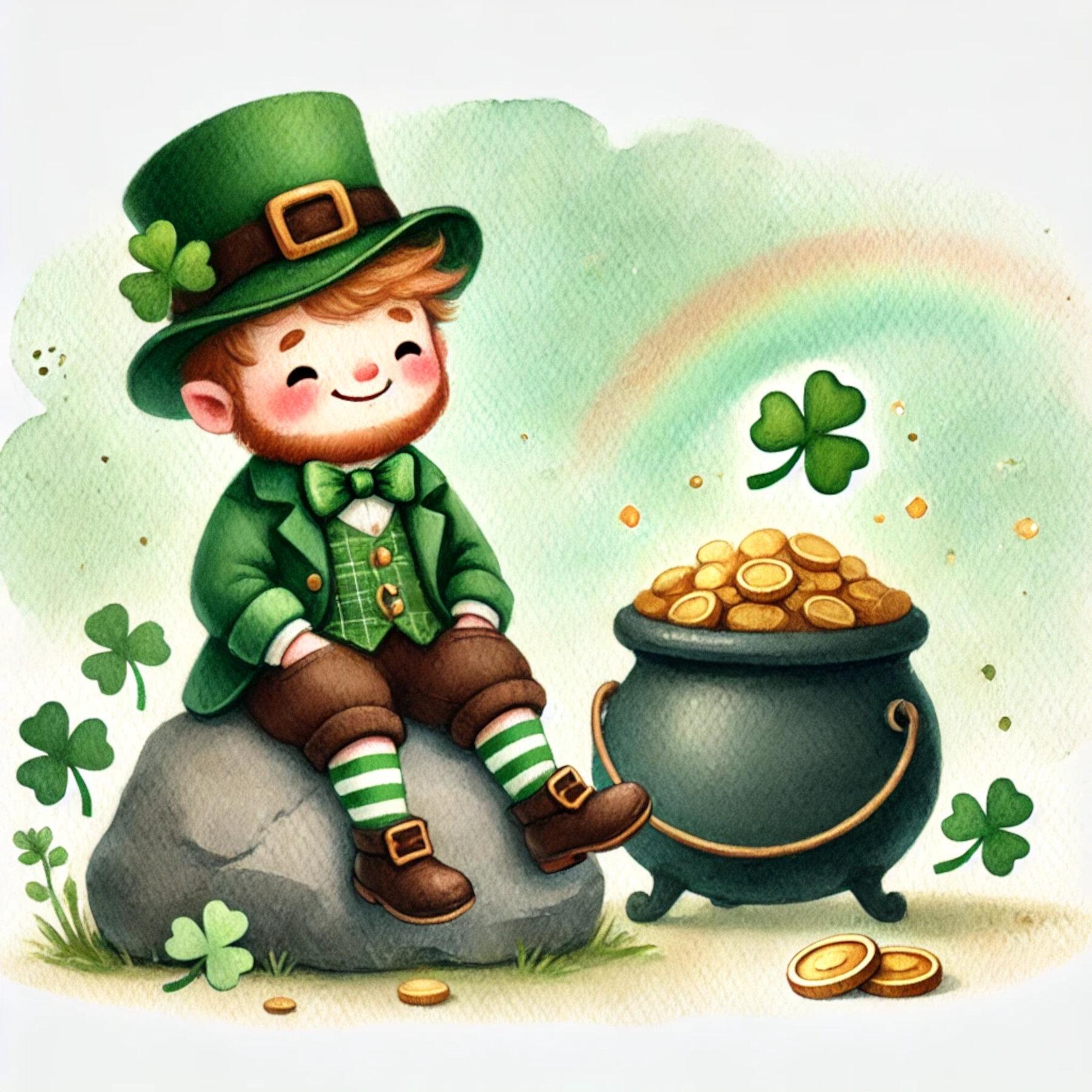 The Leprechaun, Luck of the Irish, Shamrock, Rainbows, Whimsical ...