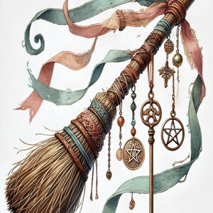 10 Boho Witches Broomstick, Broomstick Clipart, Broomstick Images ...