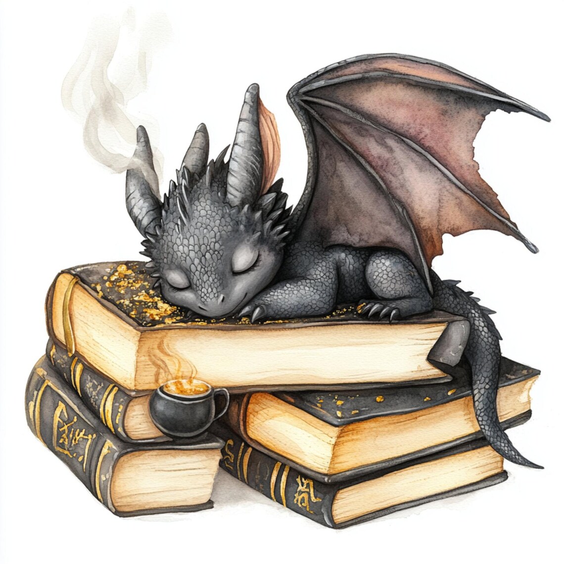 Dragon Book Art, Baby Dragon Art, Cozy Fantasy, Gothic Coffee, Bookish ...