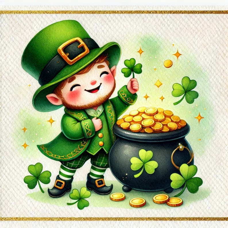 The Leprechaun, Luck of the Irish, Shamrock, Rainbows, Whimsical ...