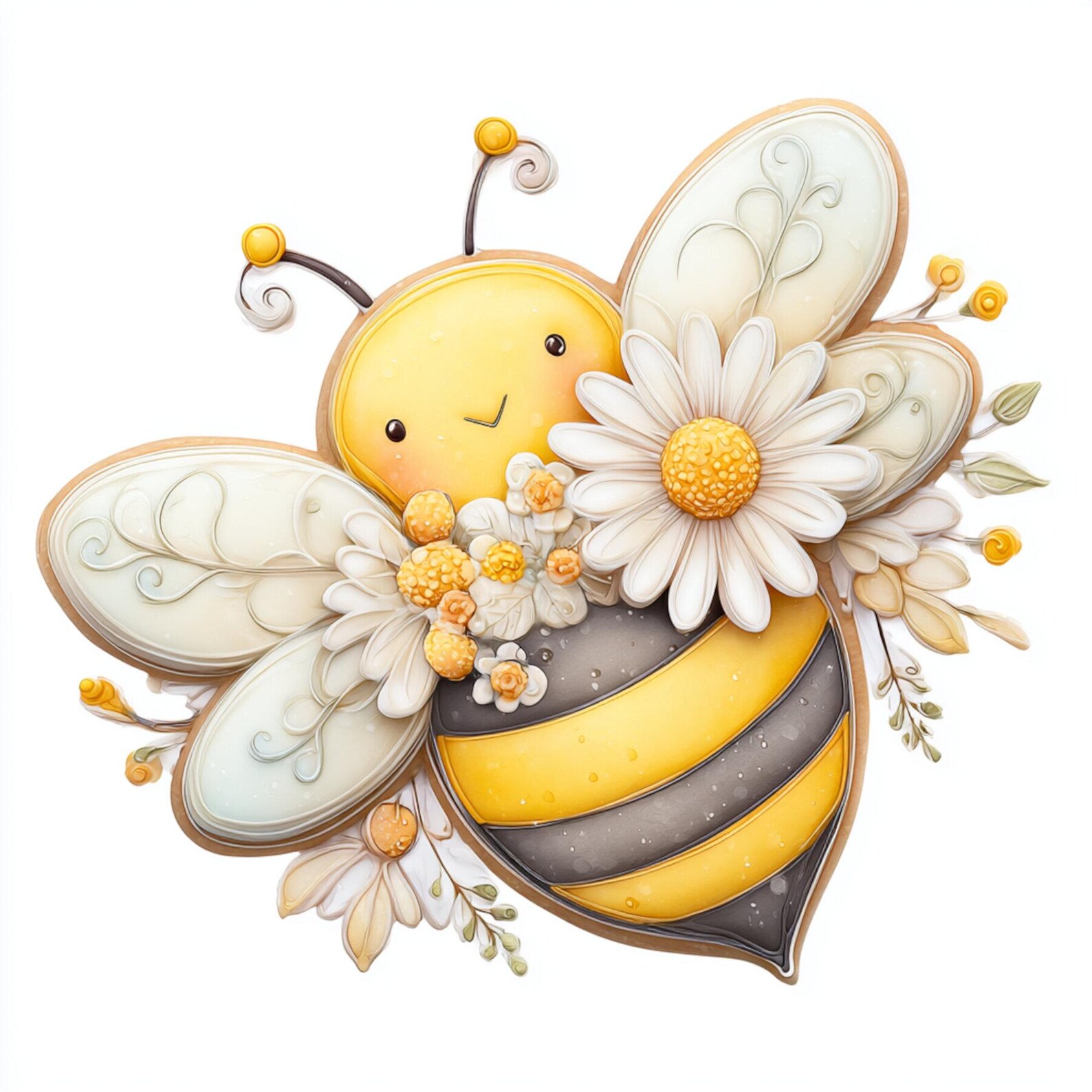 Bee Art, Busy Bee Clipart, Cute Bee, Bee Decor, Bumblebee, Bee Cookie ...