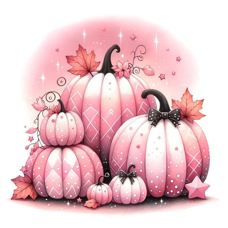 Pink Pumpkin Clip Art - Etsy