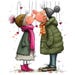 Mistletoe Kiss, Holiday Couple, Winter Romance, Xmas Love, Festive Kiss ...
