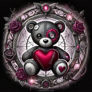 Gothic Teddy, Gothic Bear, Eerie Valentine, Dark Whimsy, Haunted Teddy ...