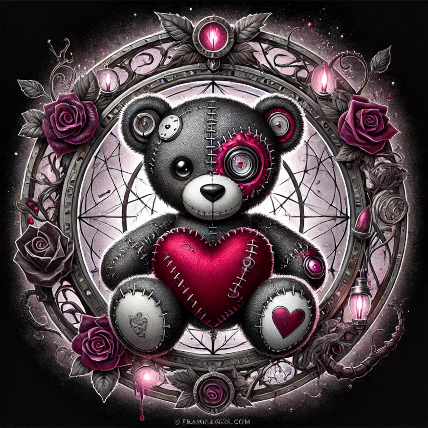Gothic Teddy, Gothic Bear, Eerie Valentine, Dark Whimsy, Haunted Teddy ...