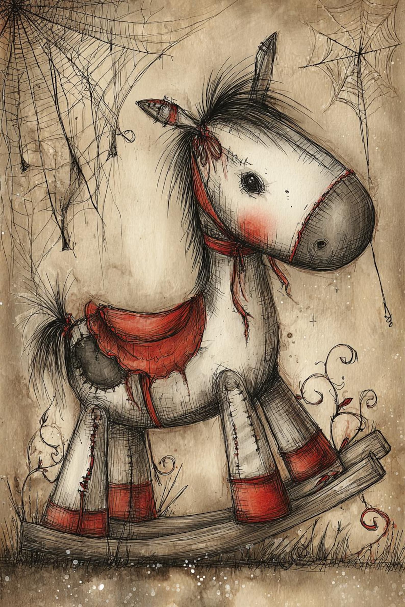 Gothic Horse, Spooky Toy, Vintage Ride, Creepy Cute, Haunted Horse ...