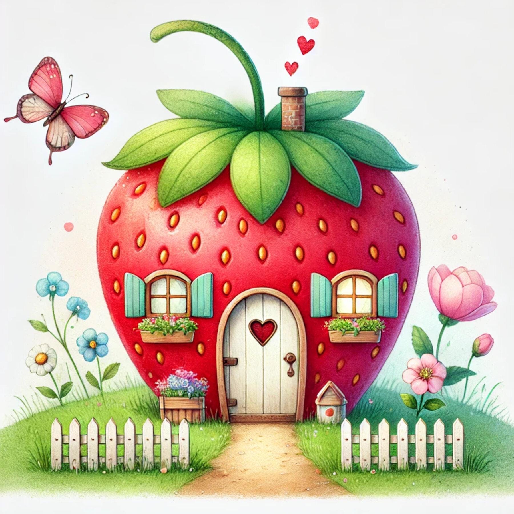 Strawberry Nook, Strawberry House, Fairy Tale Home, Cute Cottage ...