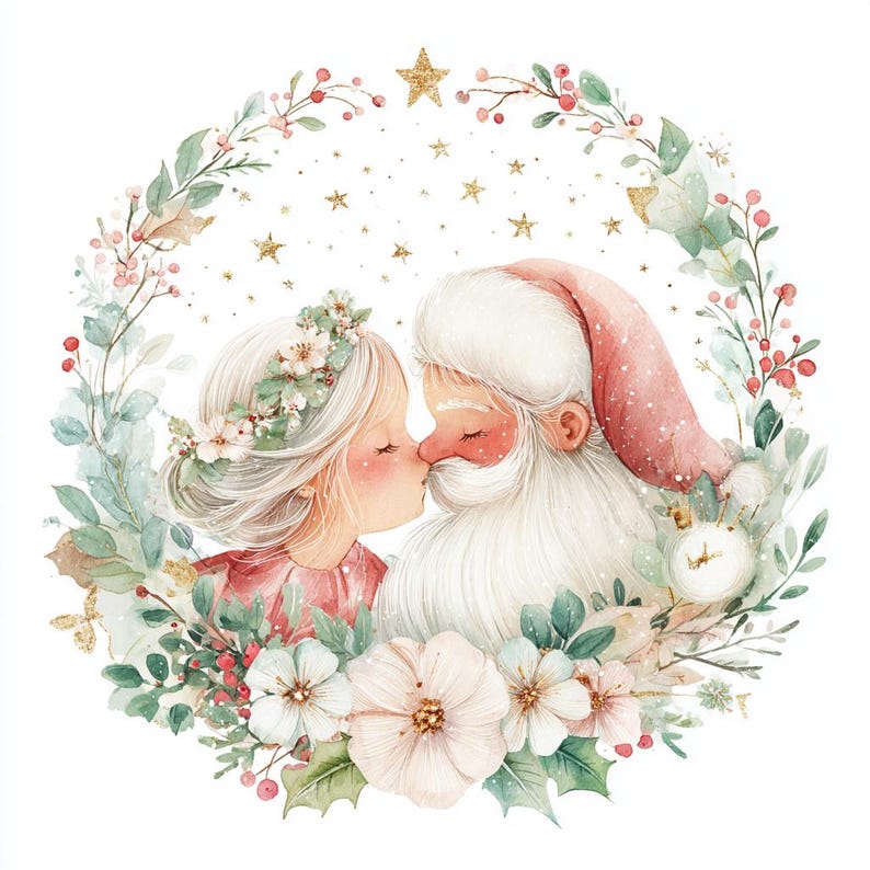 Mistletoe Kiss, Santa Romance, Christmas Love, Holiday Couple, Festive ...