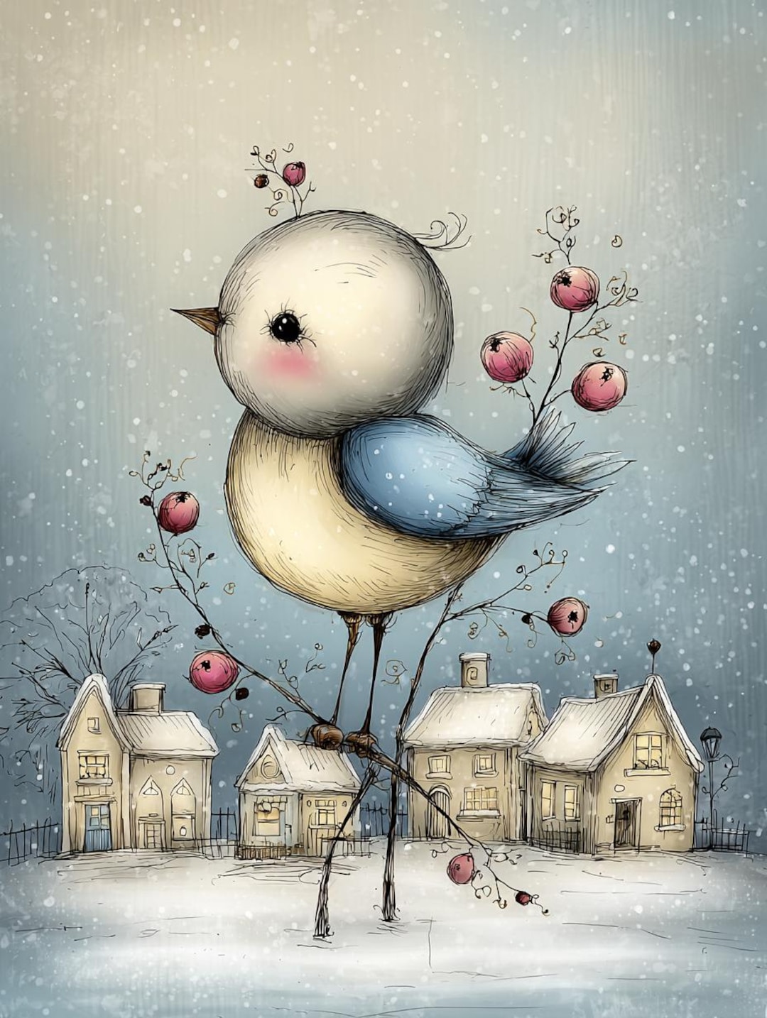 Winter Friends, Soft Christmas Animals, Cute Holiday Creatures, Snowy ...
