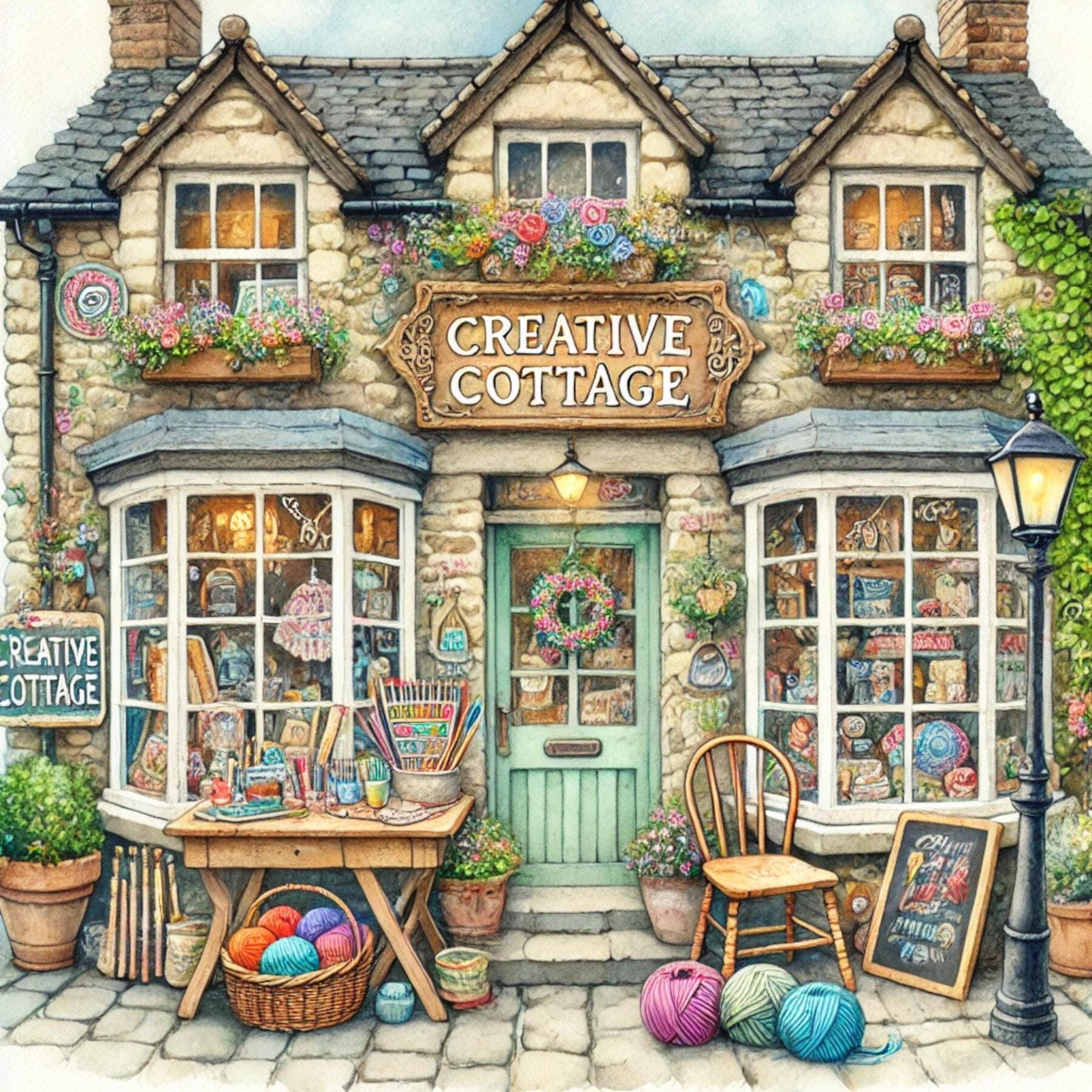 Whimsical Craft Shop CLIPART, Creative Boutique Storefronts, Cozy ...