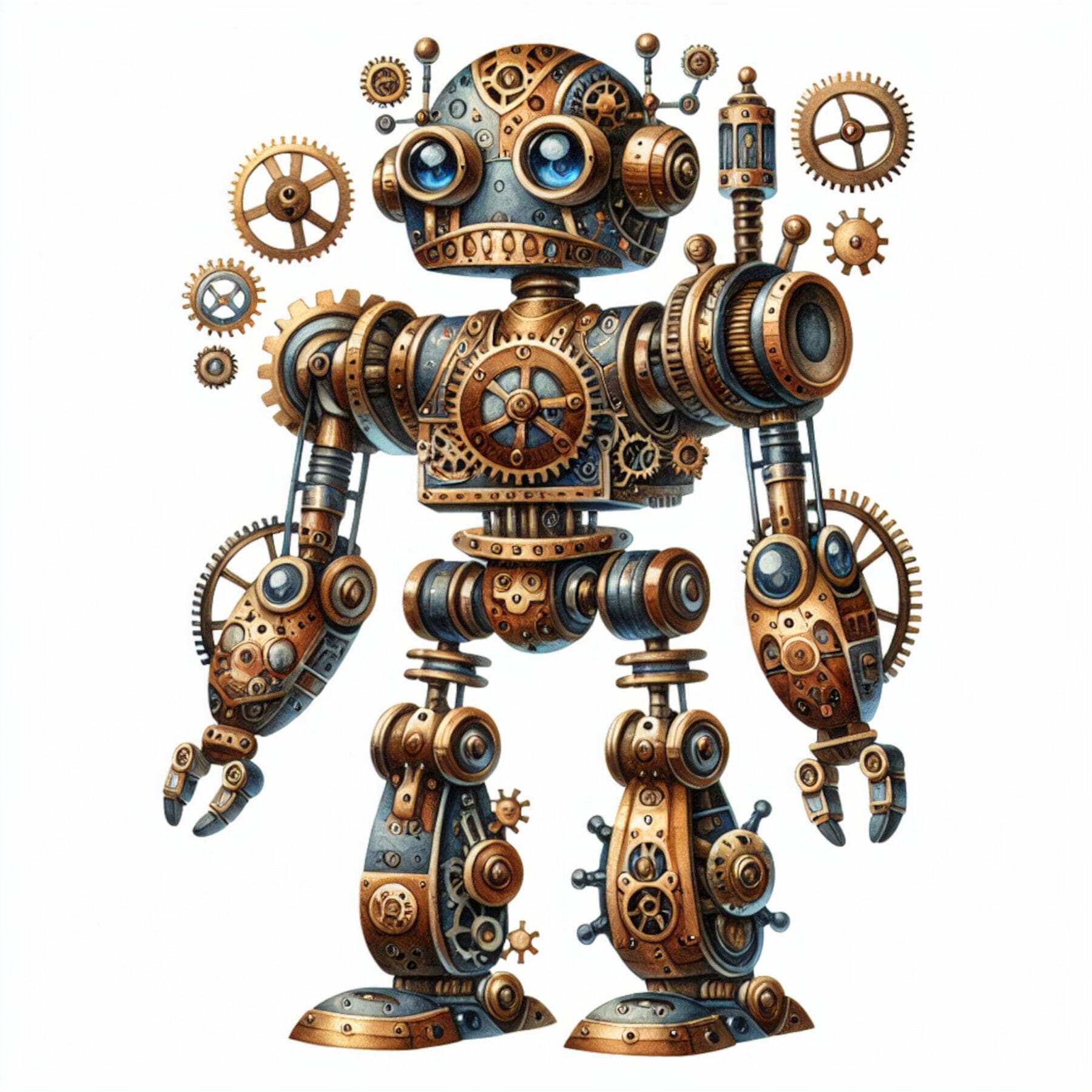 Steampunk Robot, Gear Art, Vintage Mech, Retro Automaton, Clockwork ...