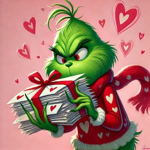 Grinch Valentine, Mischief Love, Heart Humor, Love Whimsy, Cheeky ...