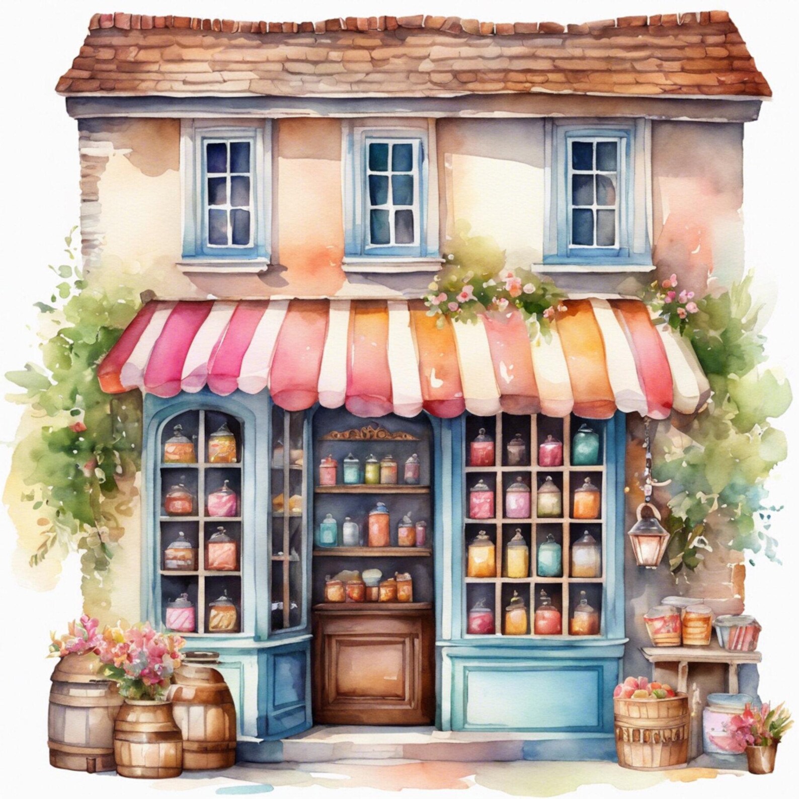 Whimsical Candy Store CLIPART, Storybook Bakery Boutique Art, Pastel ...