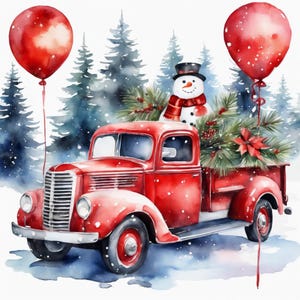 10 Vintage Red Trucks, Christmas Truck, Vintage Truck, Red Truck ...