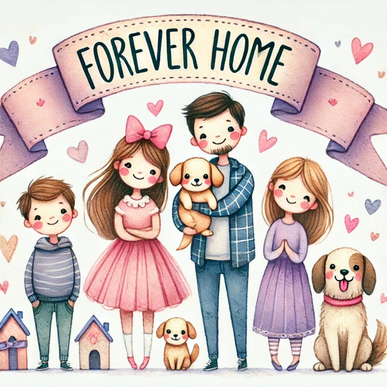 Dog Adoption Art, Puppy Rescue Art, Adopt Dog Clipart, Cute Dog ...