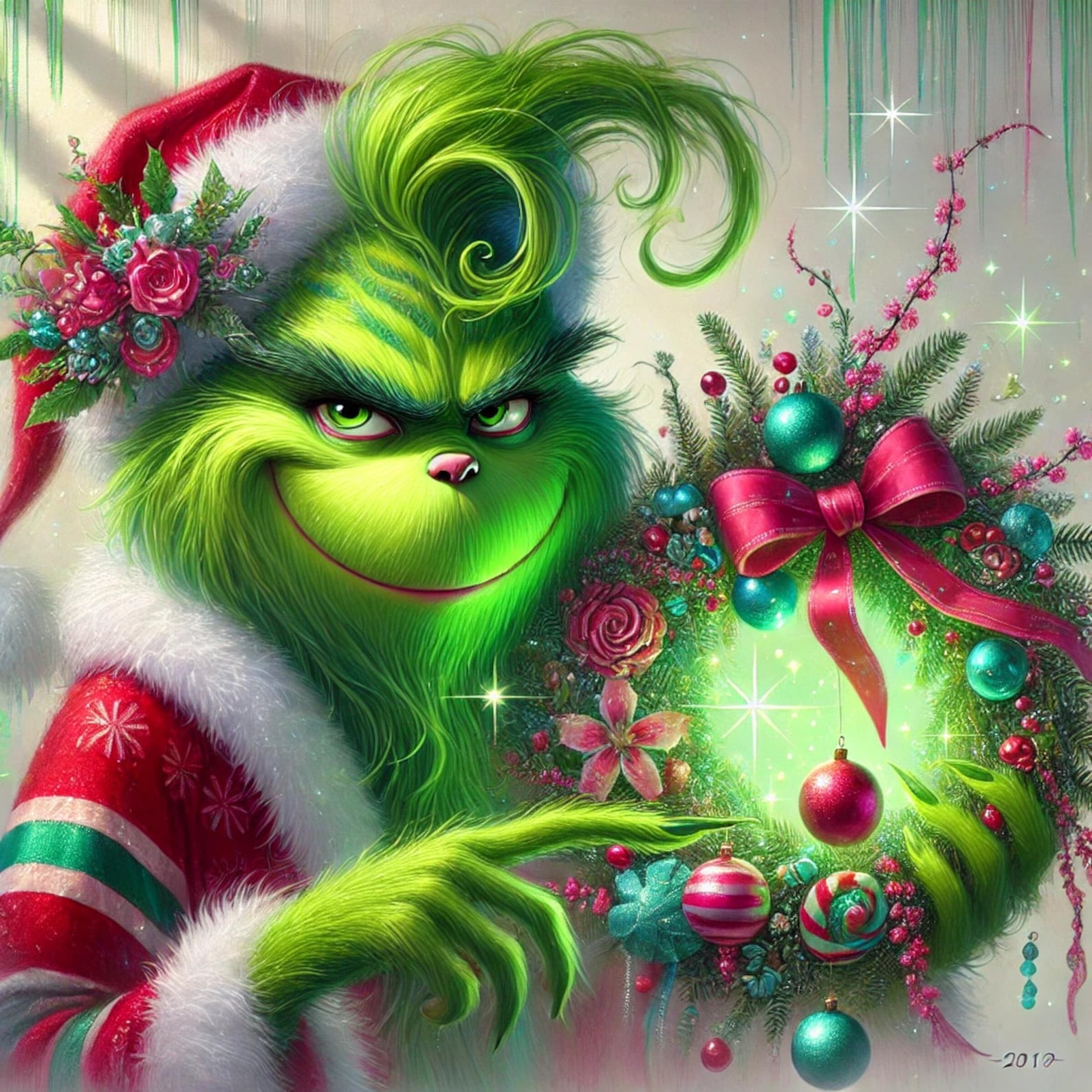 Wreath Thief, 10 Grinch Images, High Quality 300dpi, Grinch, Green Man ...