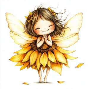 Sunbeam Sprites, Sunflower Fairy, Flower Fairy Art, Sunflower Princess ...