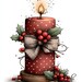 Christmas Candle Clipart, Cozy Holiday Candle With Holly PNG, Festive ...