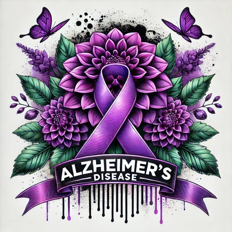 Alzheimer Awareness, Purple Ribbon Clipart, Dementia Support Art ...