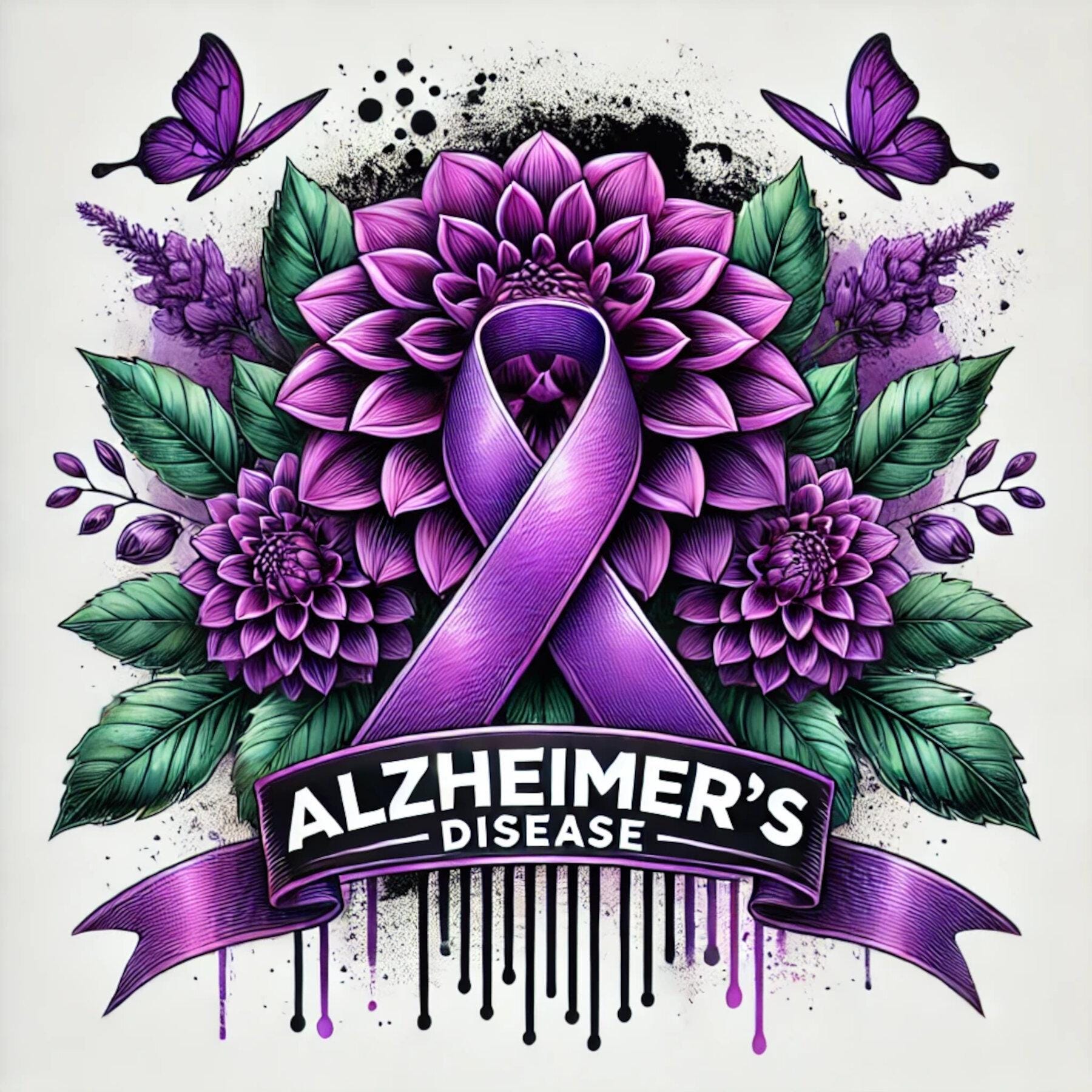 Alzheimer Awareness, Purple Ribbon Clipart, Dementia Support Art ...