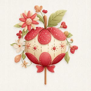 Caramel Apple, Fall Treat, Whimsical Apple, Apple Art, Floral Apple ...