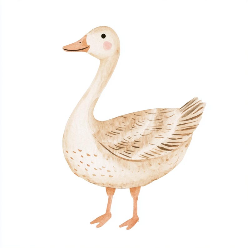 Farm Goose, Goose Clipart, Cute Goose Art, Goose Illustration ...