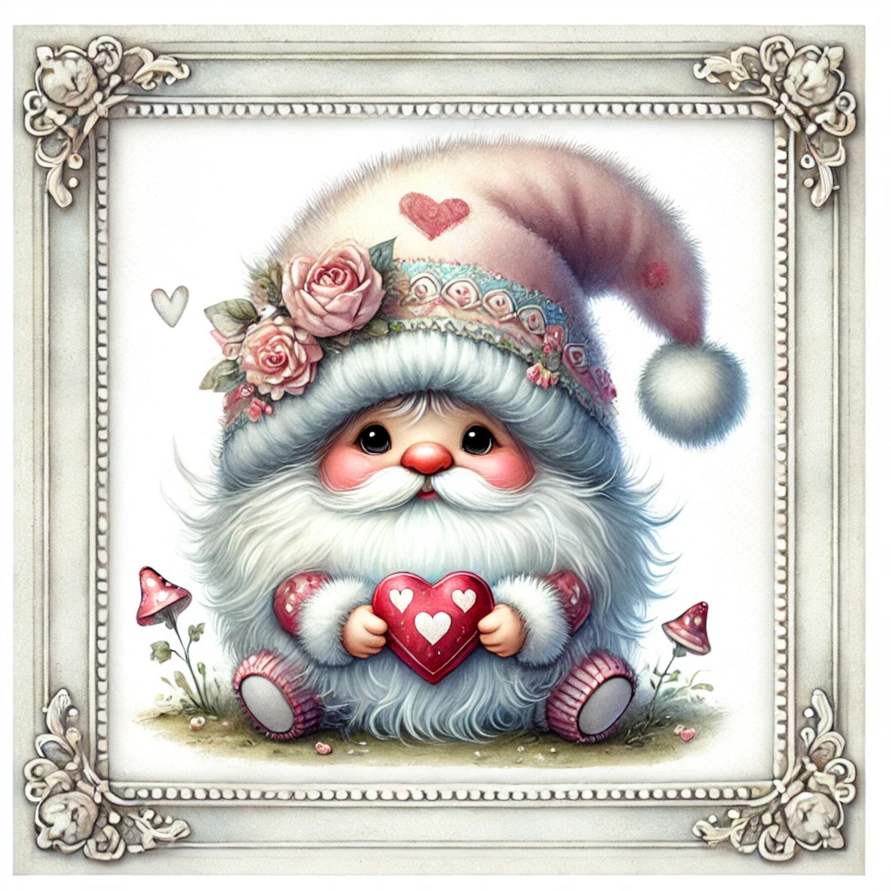 Valentine Gnomes Set 1 - 20 Gnome Jpg Images, Valentines Day, Valentine ...
