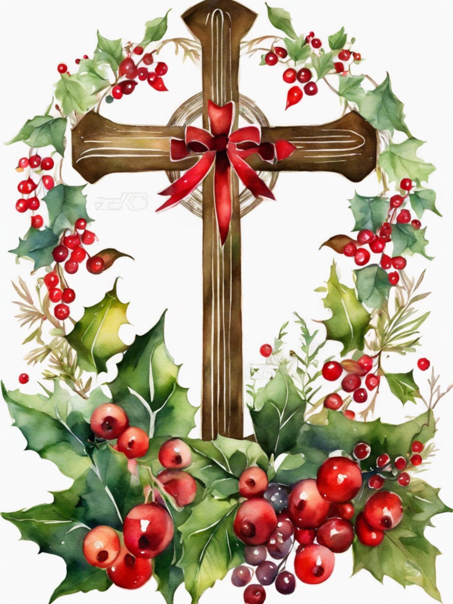 Holly Cross, Christmas Cross, Religious Festival, Cross of Christ ...