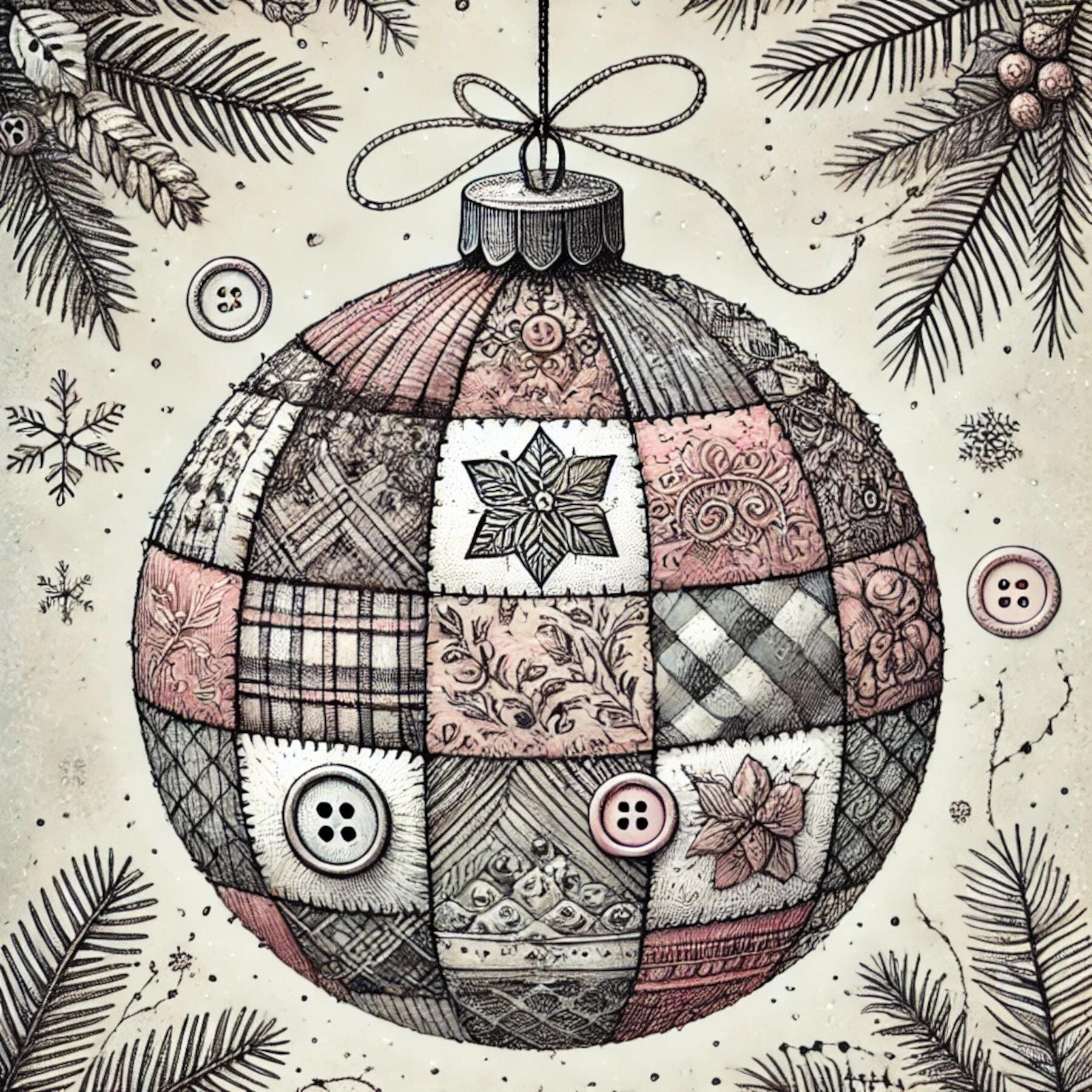 10 Patchwork Bauble Clipart Images, Baubles, Patchwork, Sewing ...