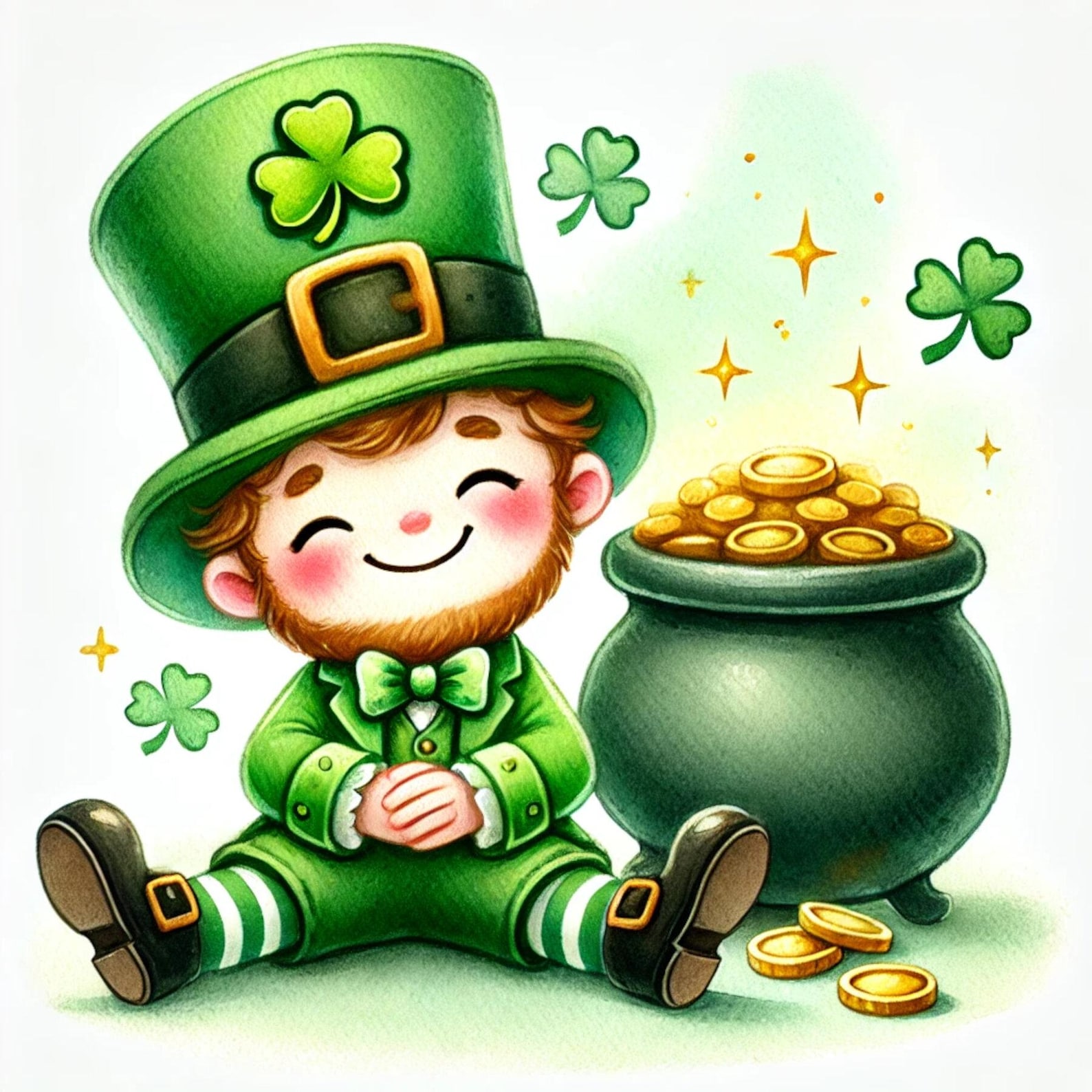 The Leprechaun, Luck of the Irish, Shamrock, Rainbows, Whimsical ...