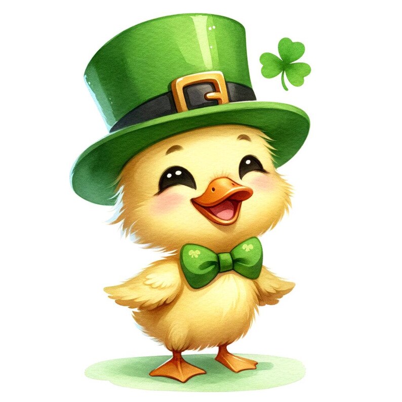 Cute and Whimsical St. Patricks Day Ducks, JPG Clipart Images, Irish ...