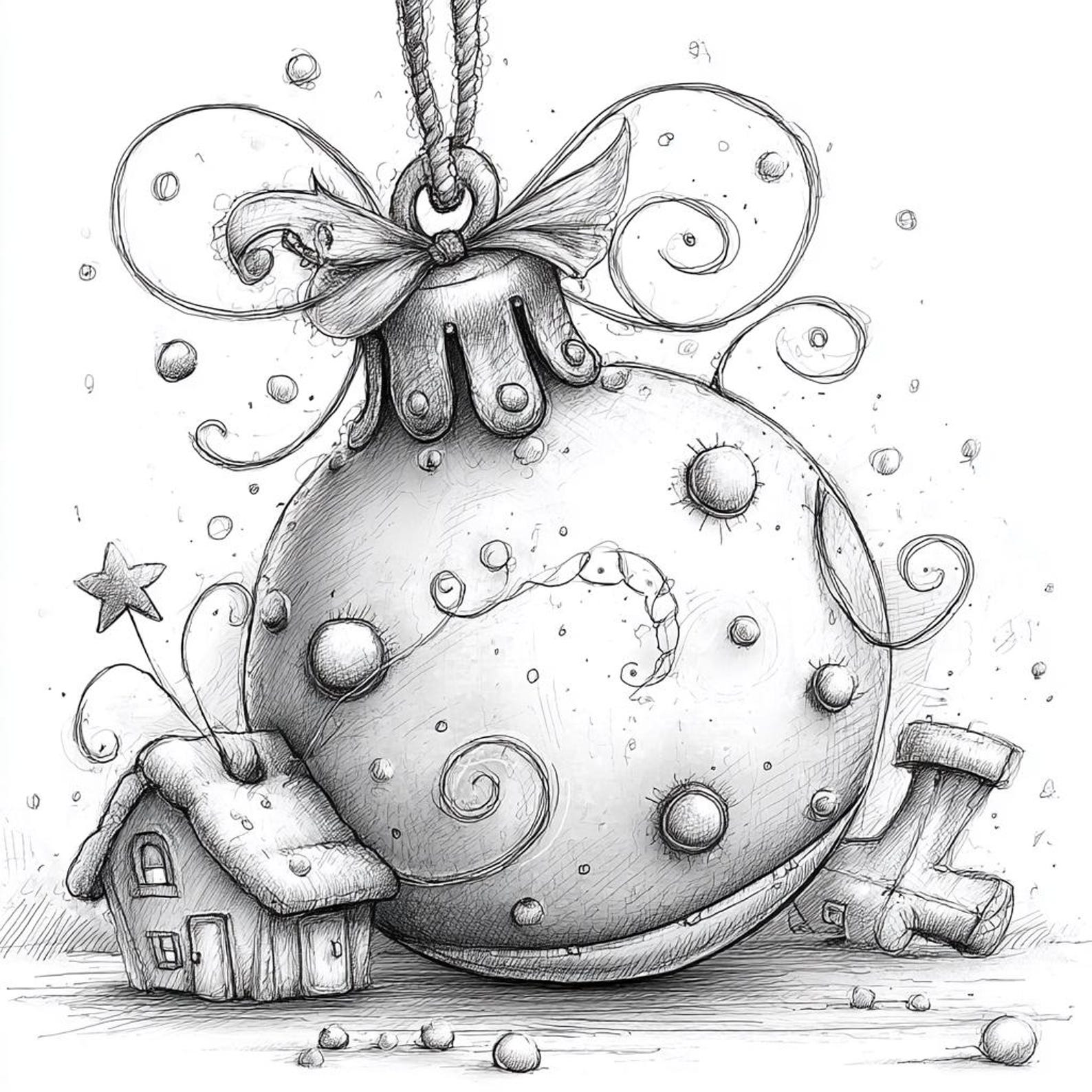 Christmas Bauble, Holiday Ornament, Festive Bauble, Xmas Decor, Cute ...
