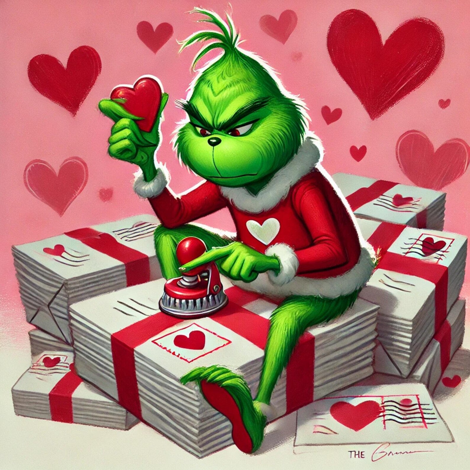 Grinch Valentine, Mischief Love, Heart Humor, Love Whimsy, Cheeky ...