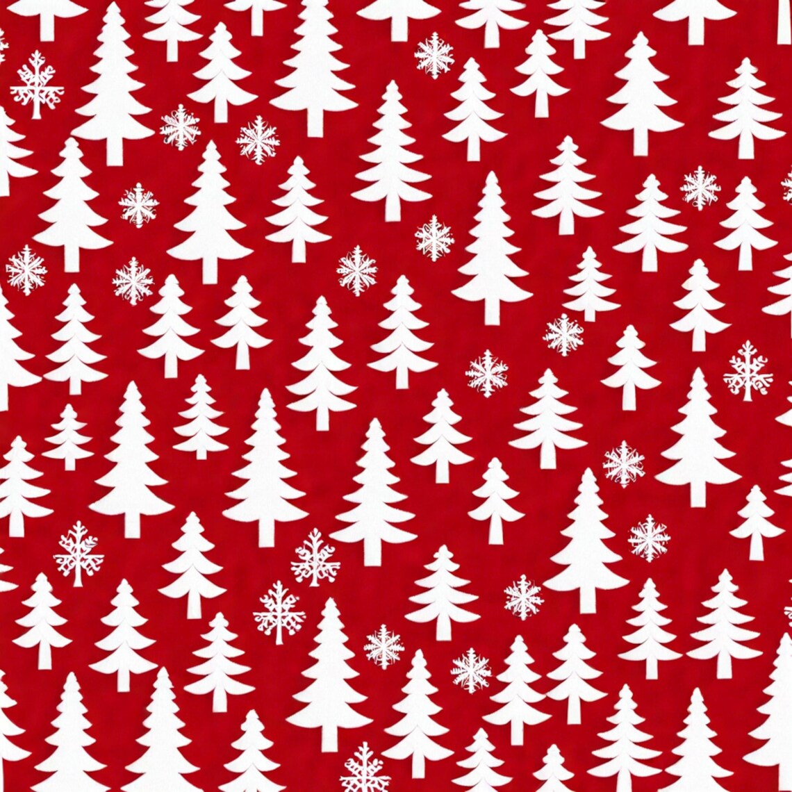 10 Red Christmas Tree Repeat Pattern Clipart, 12x12 Size, Scrapbooking ...