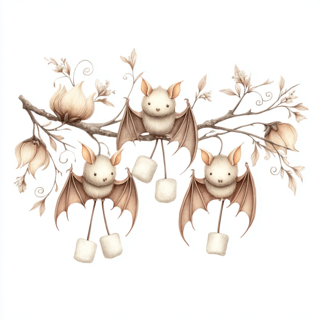 Cute Bats, Bat Friends, Bat Decor, Marshmallow Art, Bat With Treat ...