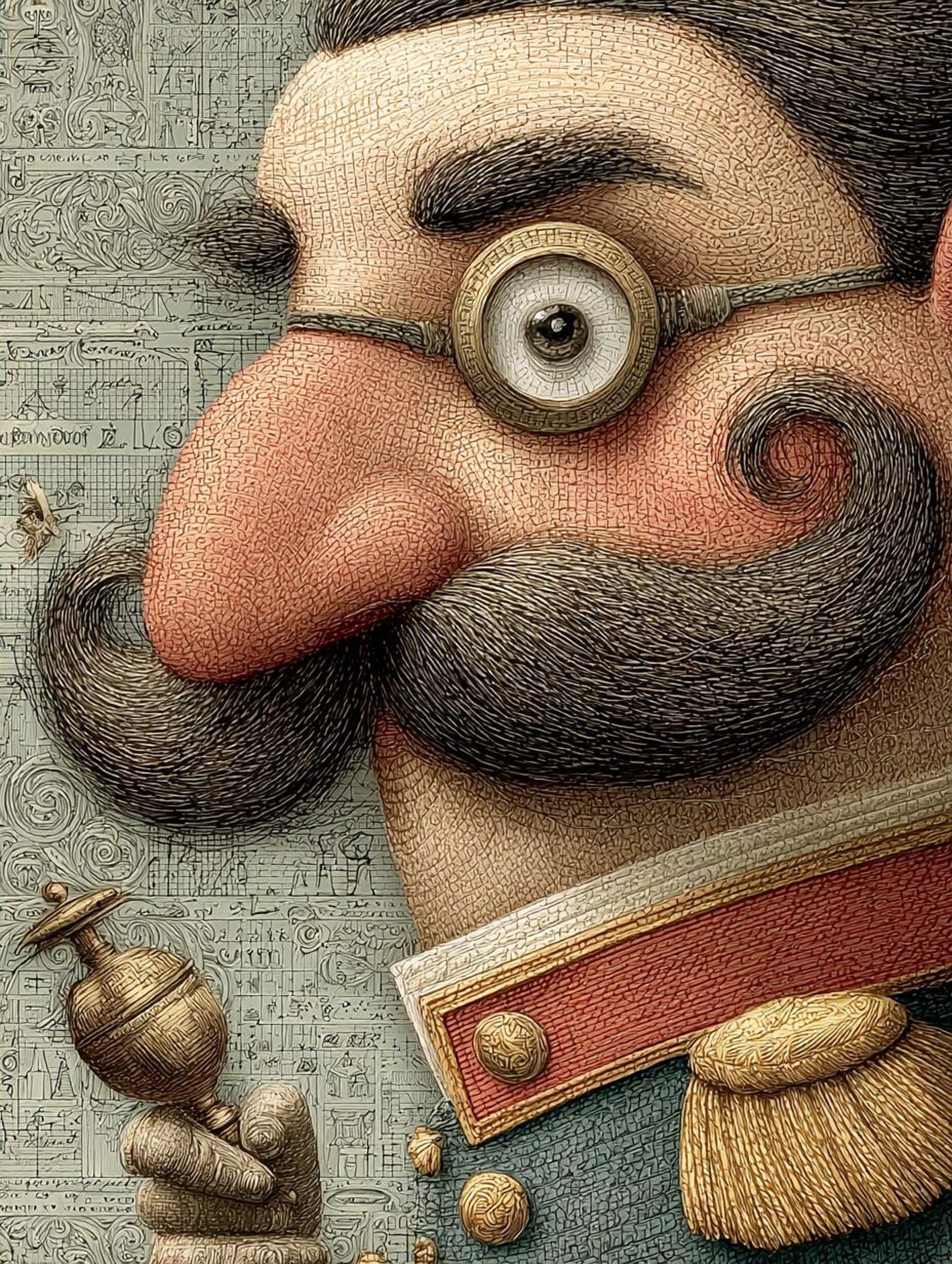 Colonel Art, Vintage Portrait, Steampunk Style, Retro Illustration ...