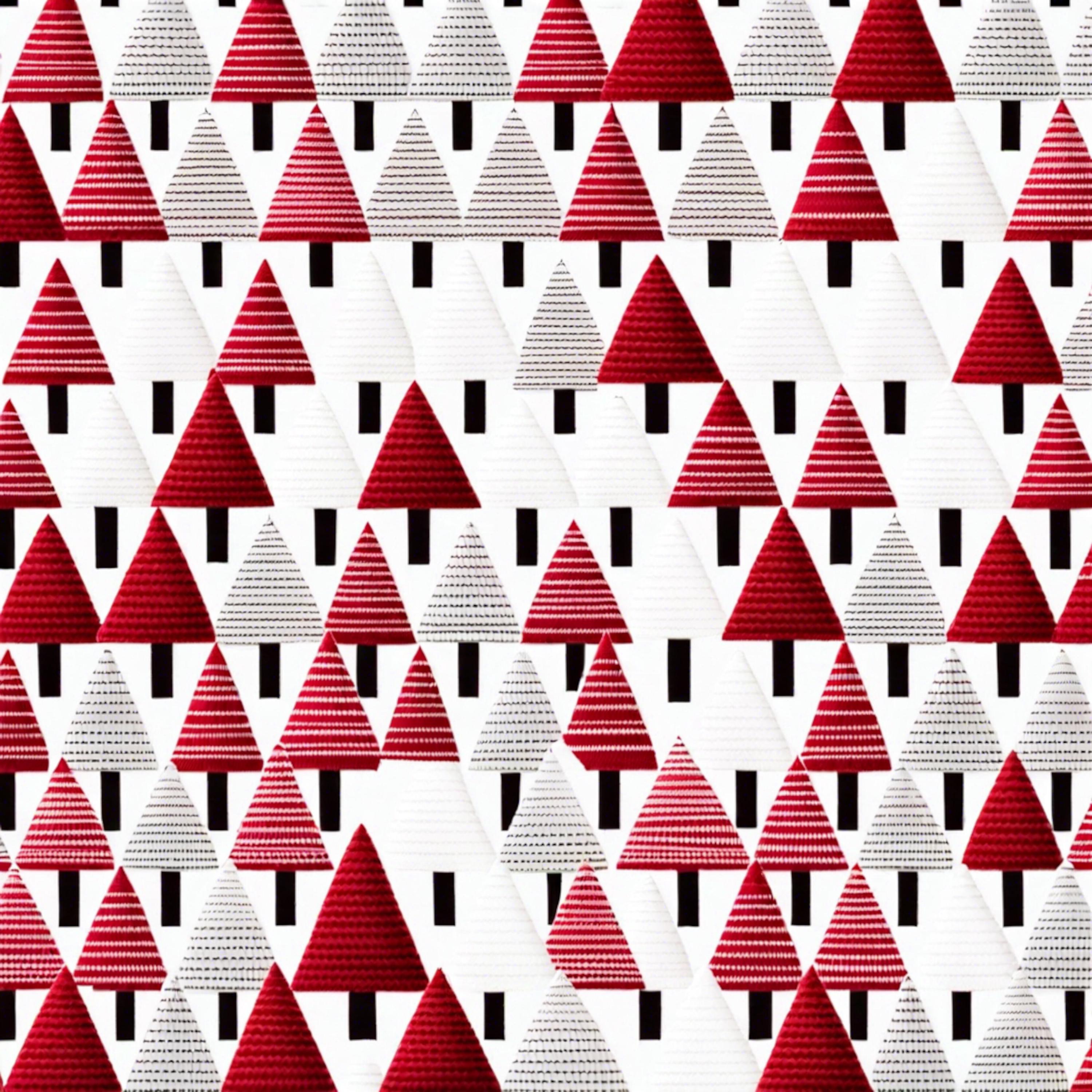 10 Red Christmas Tree Repeat Pattern Clipart, 12x12 Size, Scrapbooking ...