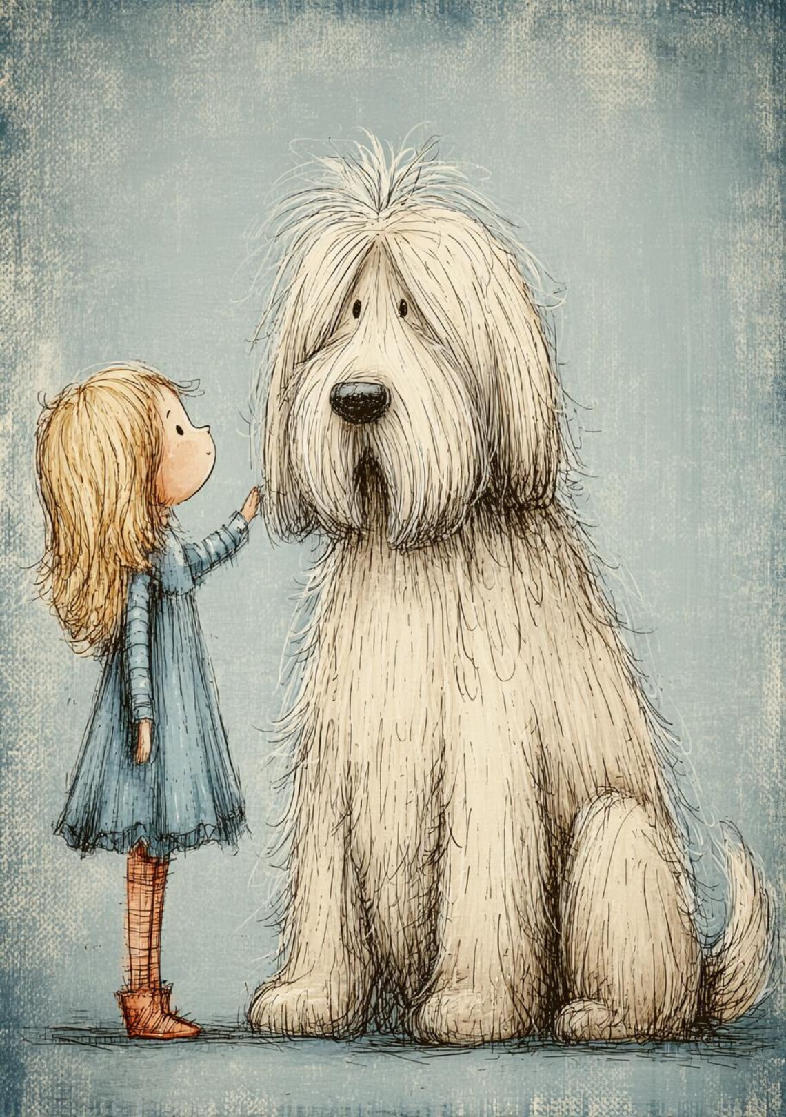 Whimsical Princess and Her Dog | Gentle Friendship Illustration in Soft ...
