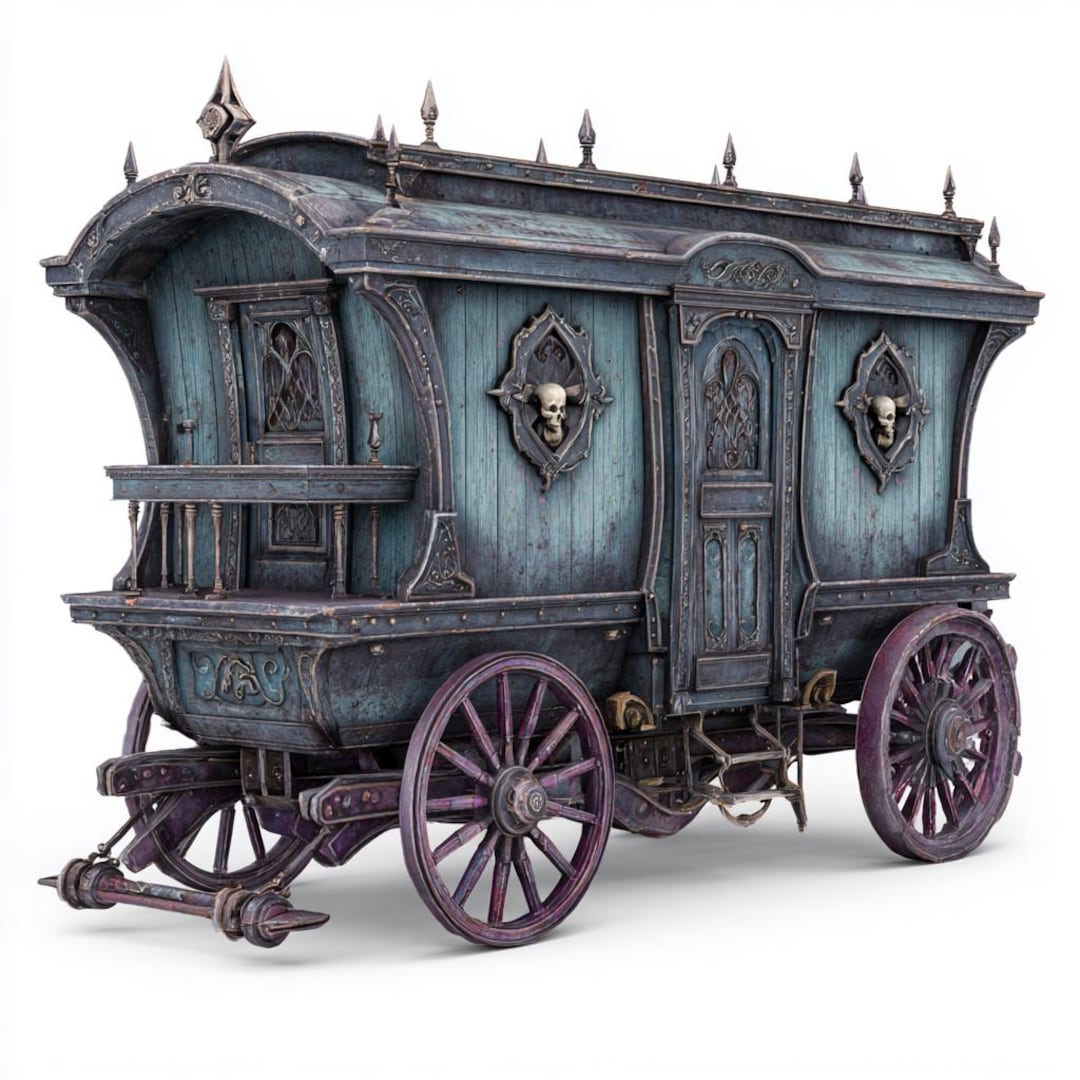 Haunted Wagon, Gothic Carriage, Creepy Circus, Spooky Wagon, Dark ...