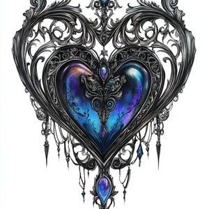 Gothic Heart Art, Victorian Heart, Gothic Jewelry, Dark Romance Art ...