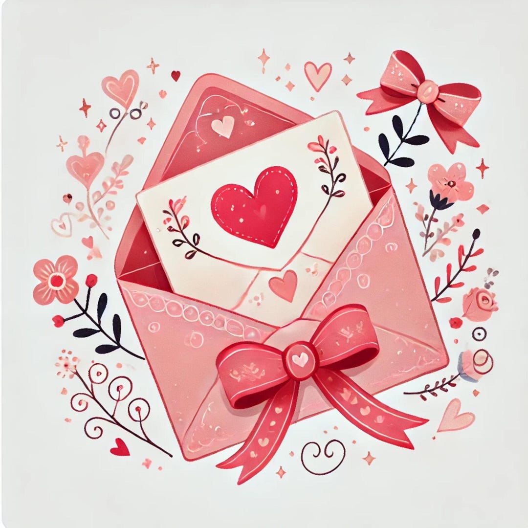 Love Letters, Valentines Day, Romantic Clipart, Valentine Clipart, 14th ...