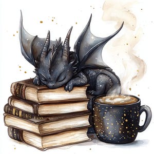 Dragon Book Art, Baby Dragon Art, Cozy Fantasy, Gothic Coffee, Bookish ...
