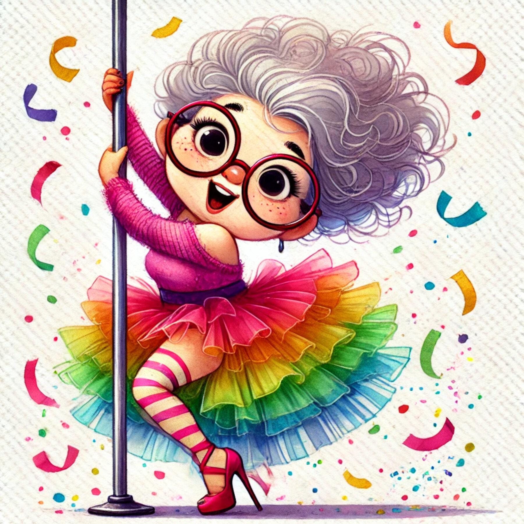 Glamma, Elderly Pole Dance, Fun Grandma Art, Senior Fitness Art ...