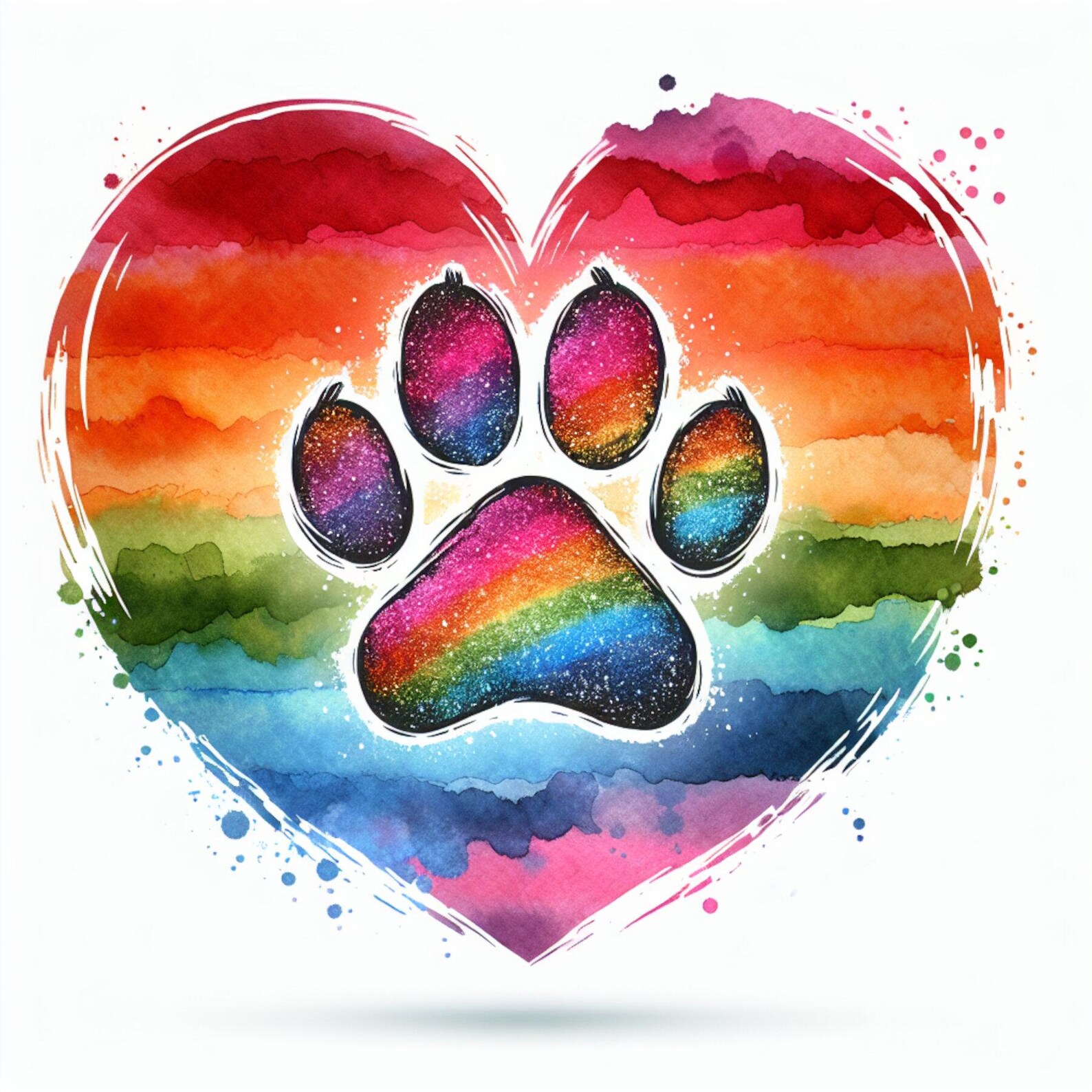 10 Rainbow Pawprint Clipart, Pawprint Images, Pawprint Jpg, Animal ...