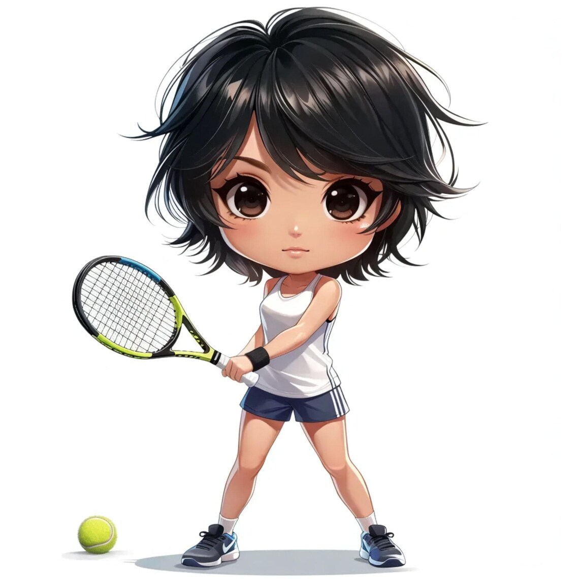 10 Tennis Girl Clipart, Chibi Girl, Tennis, Tennis Player, Wimbledon ...