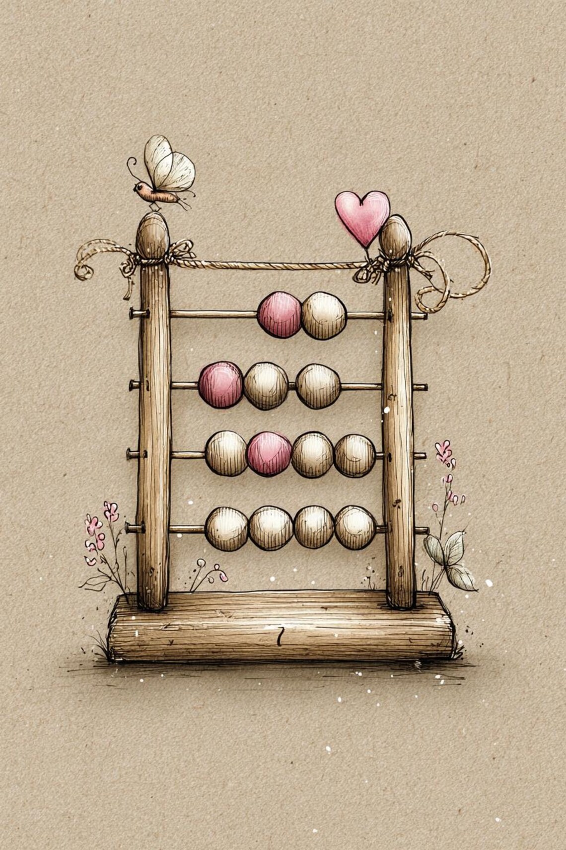 Abacus Drawing, Pastel Abacus, Kids Math Art, Counting Toy, Learn to ...