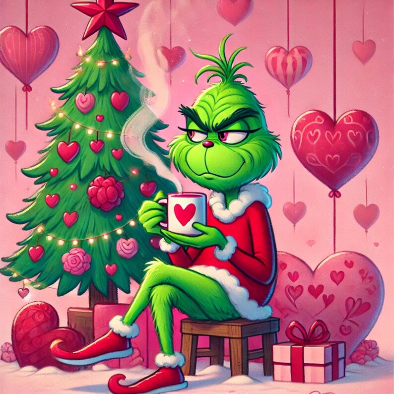 Grinch Valentine, Mischief Love, Heart Humor, Love Whimsy, Cheeky ...